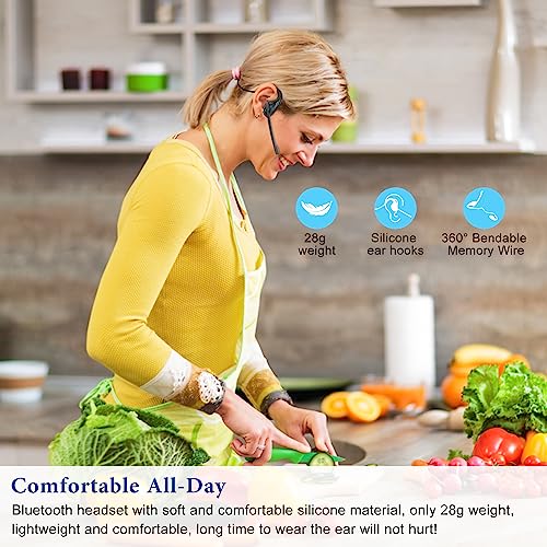 BANIGIPA Bluetooth Headset with Boom Microphone, Open Ear Headphones w/Noise Canceling Mic, Wireless Headset for Phone Laptop PC Computer, Light and Comfortable for Office Meeting Home Working-10 Hrs
