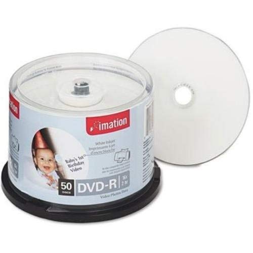 Imation Dvd-r 27789 4.7gb 16x White Thermal Hub Printable 50/pk Cake Box