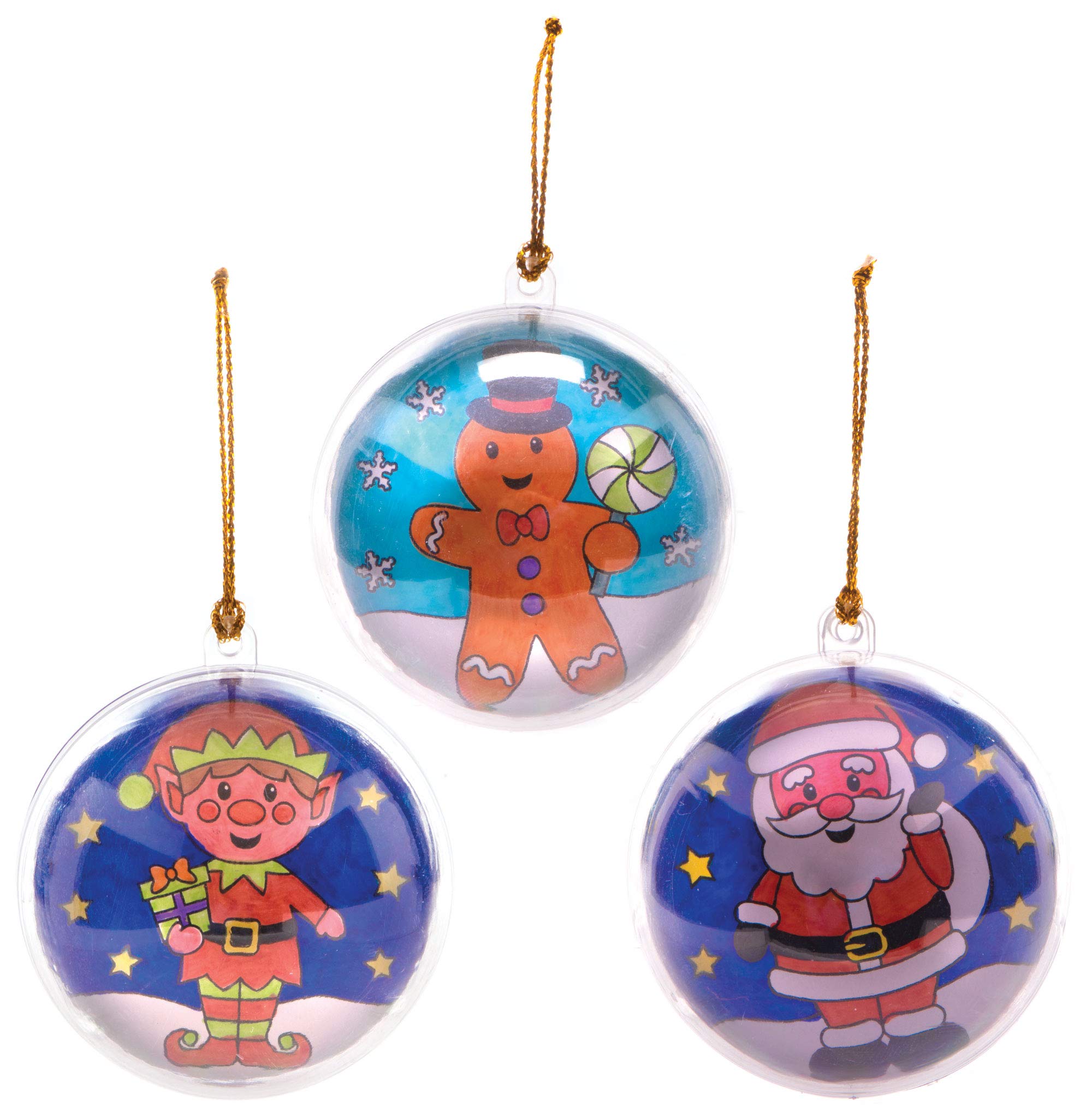 Baker Ross AT163 Christmas Colour in Baubles, Festive Arts and Crafts (Pack of 8), Assorted