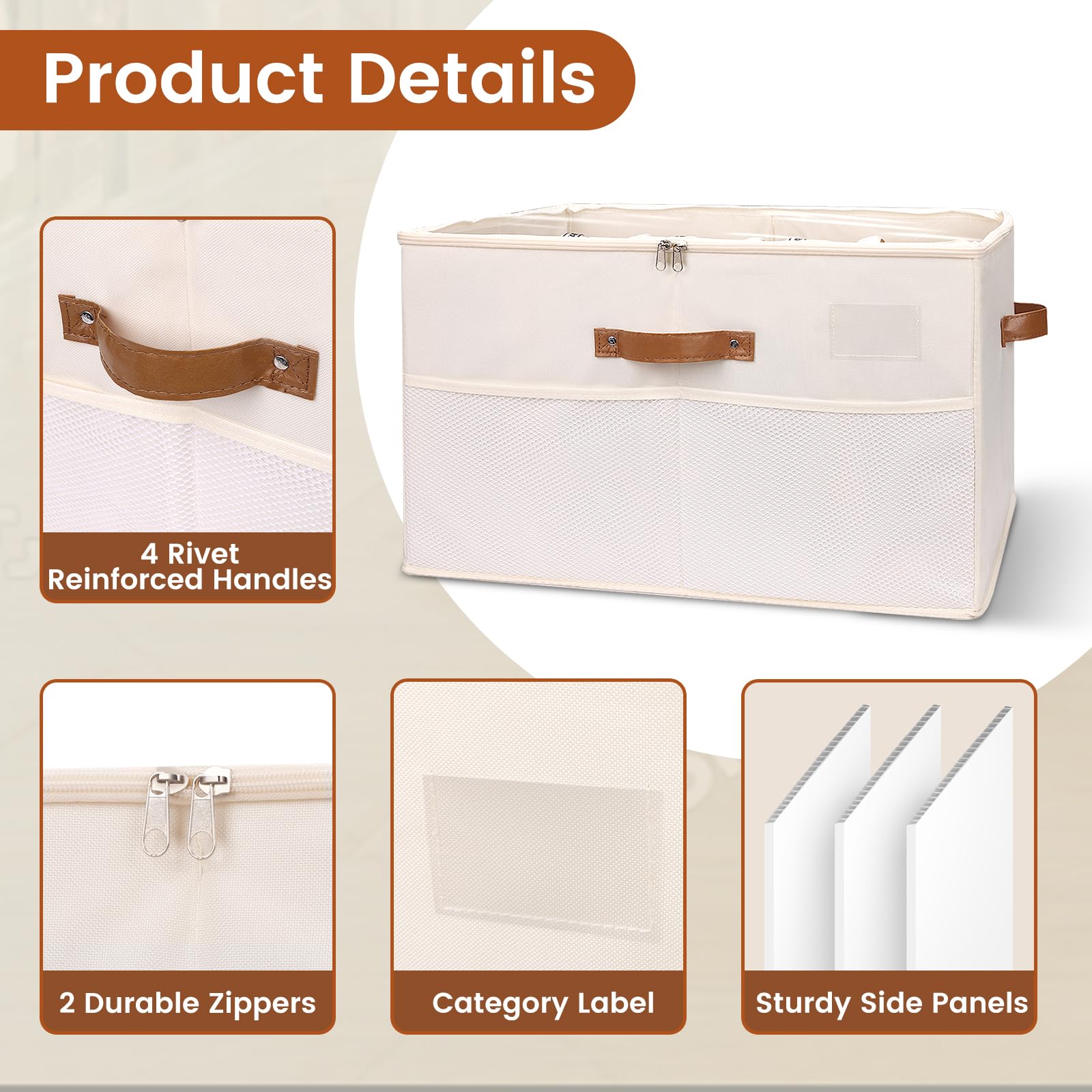 ateboane Shoe Storage Organizer for Closet,Foldable Shoe Storage Bins with Clear Cover,Large Adjustable Shoe Box Storage Containers,Fits 8-16 Pairs,Space-Saving Shoe Cube Organizer, Beige