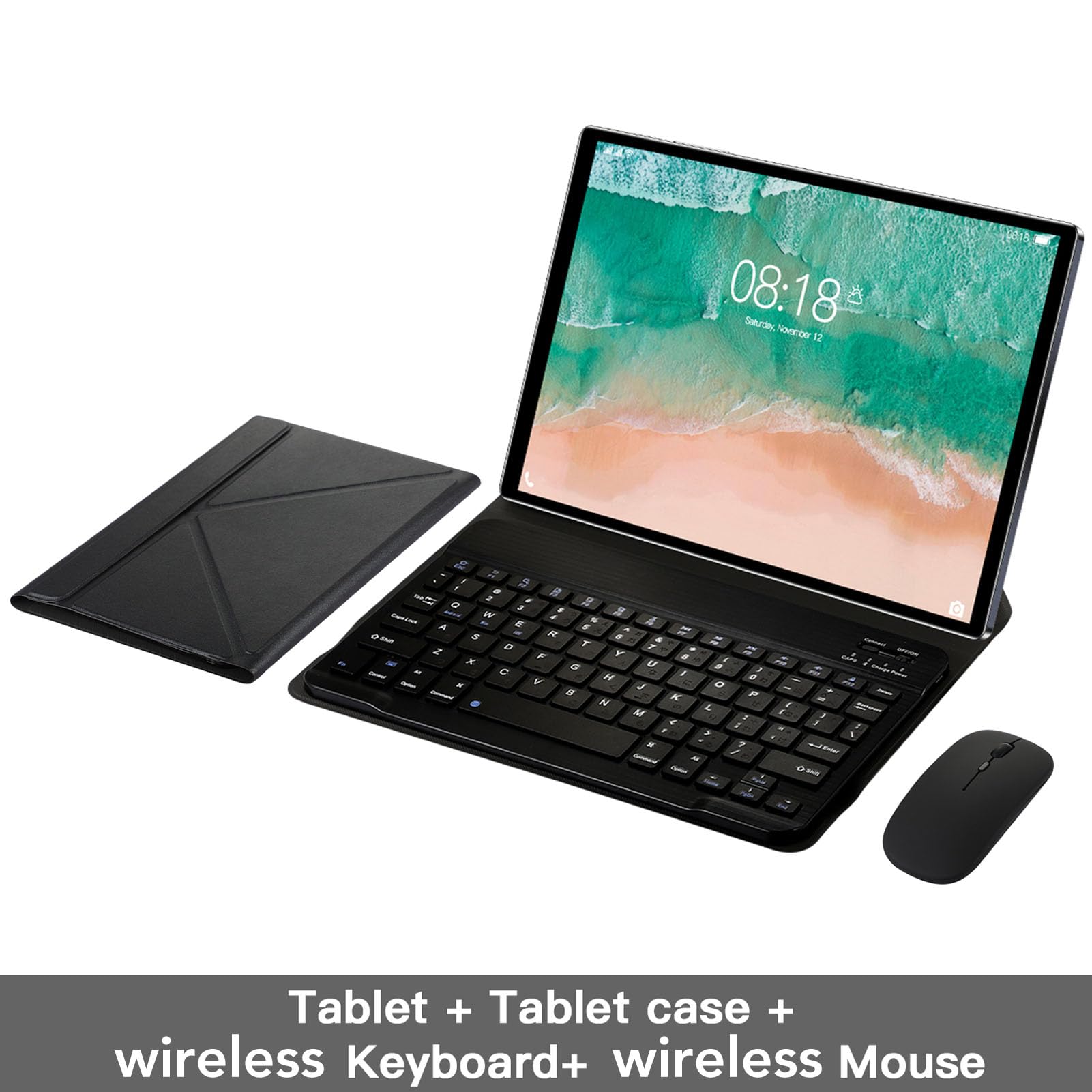 Acogedor 10.1 Inch11 Tablet, Octa Core CPU, 12GB RAM 256GB ROM, 512GB Expand, HD Touchscreen, Dual Speakers, 8800mAh Battery, Dual Cameras, BT Keyboard (US Plug)
