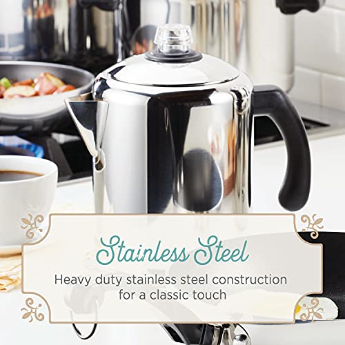 Farberware 50124 Classic Yosemite Stainless Steel Coffee Percolator - 8 Cup, Silver