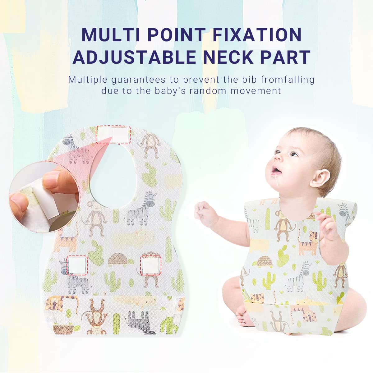 AiQiaoXin Baby Disposable Bibs - Soft, Leak Proof and Convenient, Disposable Bibs Suitable for baby, Feeding, Traveling(10PCS (10 PCS Owl pattern)