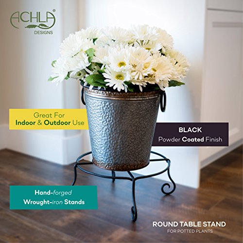 Achla Designs Piazza Flower Pot Plant Stand, Small,Black