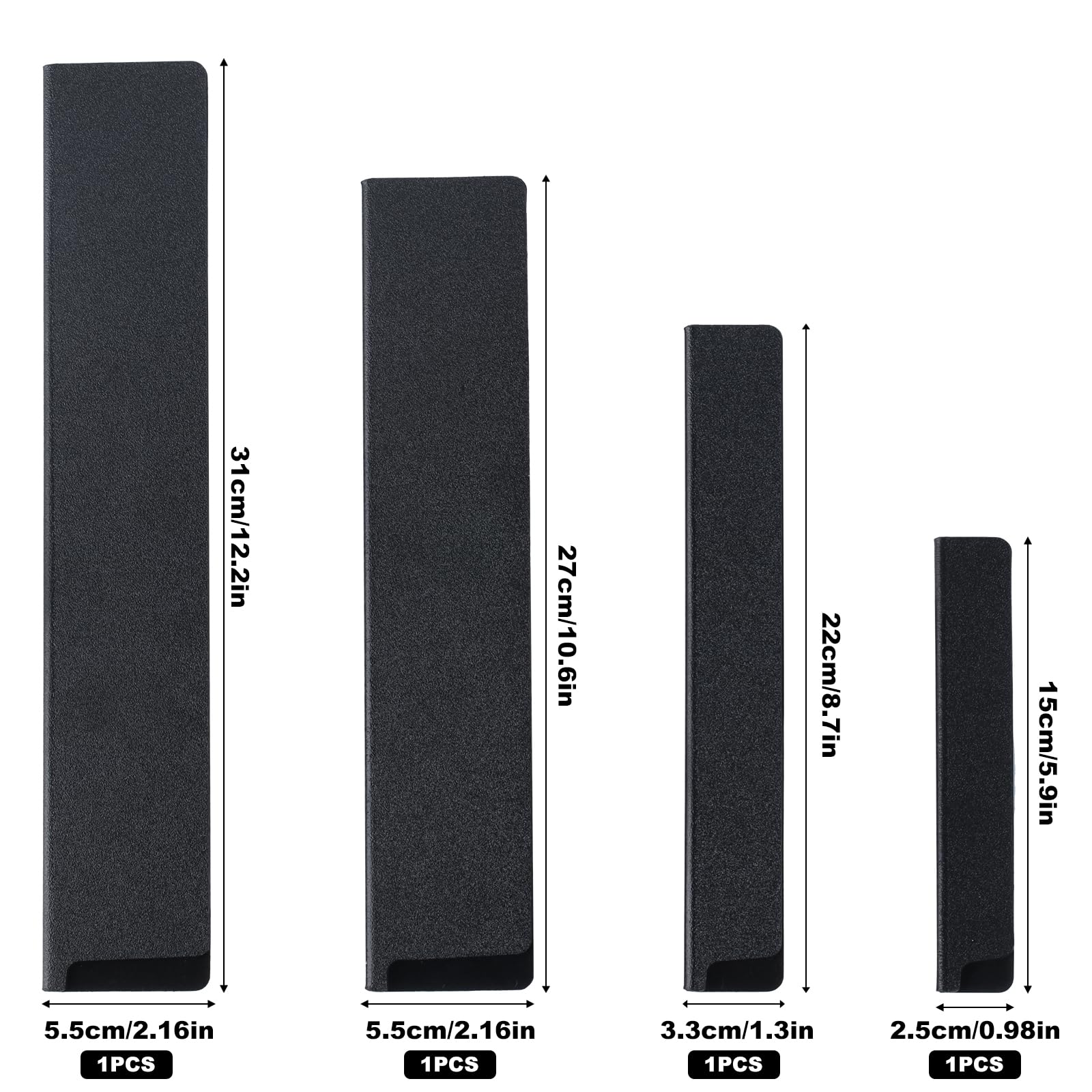 Knife Guards, 4pcs Universal Knife Edge Guards Set, Kitchen Knife Cover Sleeves, Kitchen Knives Edge Guards, Knife Sheath, Knife Protectors Covers, Black Knife Blade Guards Protector