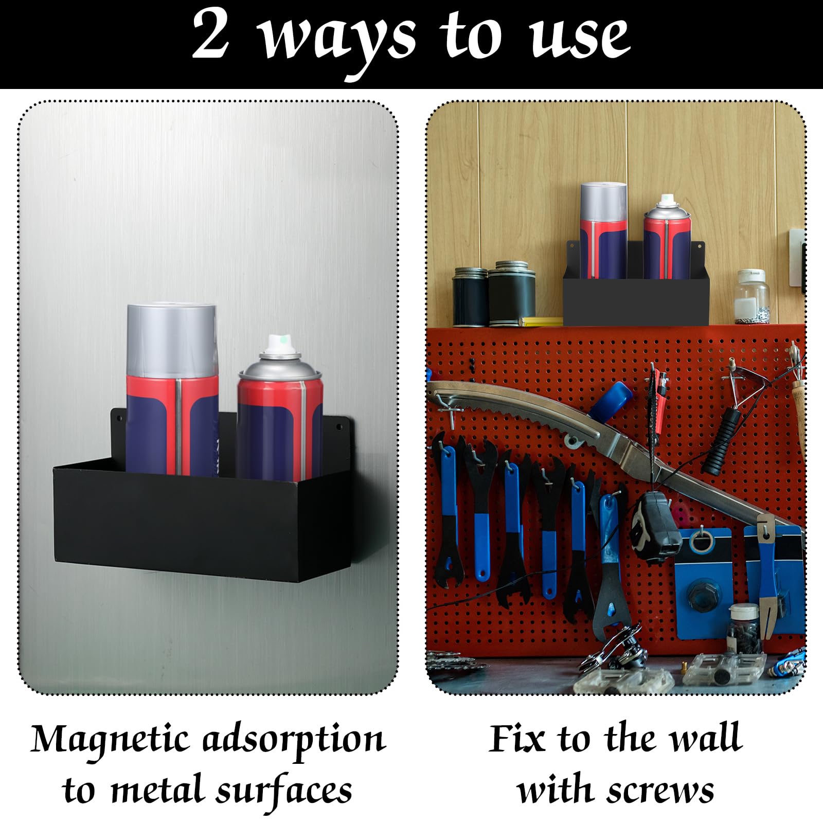 Gisafai 4 Pcs Magnetic Aerosol Spray Can Holder Heavy Duty Magnet Toolbox Bottle Holder Easy Install Spray Can Organizer Wall Mounted Spray Bottle Rack for Garage Home Workspace (Red)