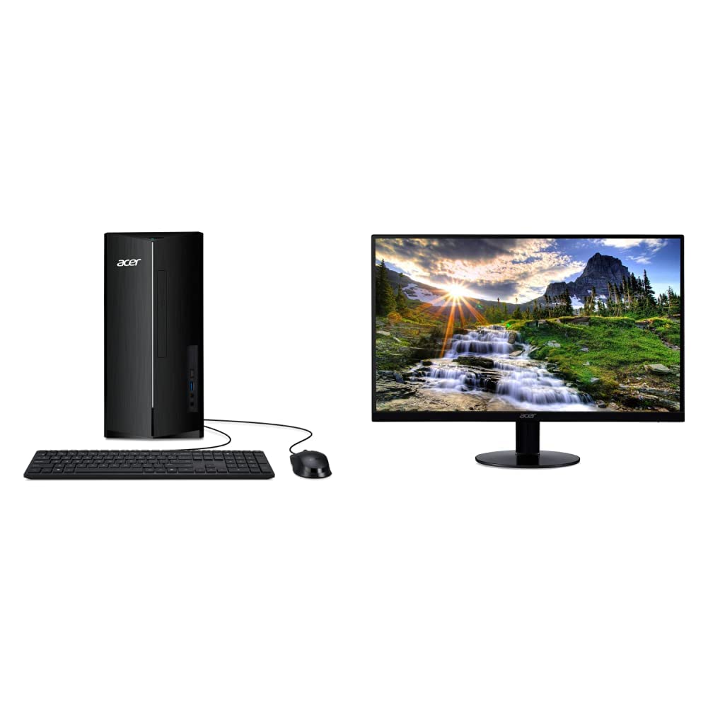 Acer Aspire TC-1760-UA93 Desktop | Intel Core i7-12700F 12-Core | NVIDIA GeForce GTX 1660 Super & 21.5 Inch Full HD (1920 x 1080) IPS Ultra-Thin Zero Frame Computer Monitor