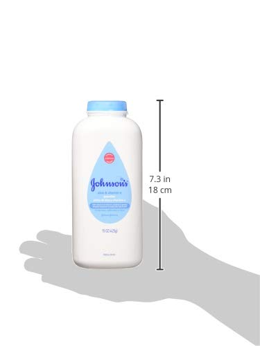 Johnson & Johnson Pure Cornstarch Baby Powder with Soothing Aloe Vera & Vitamin-E ,15 Ounce (6 Pack) (8978449)