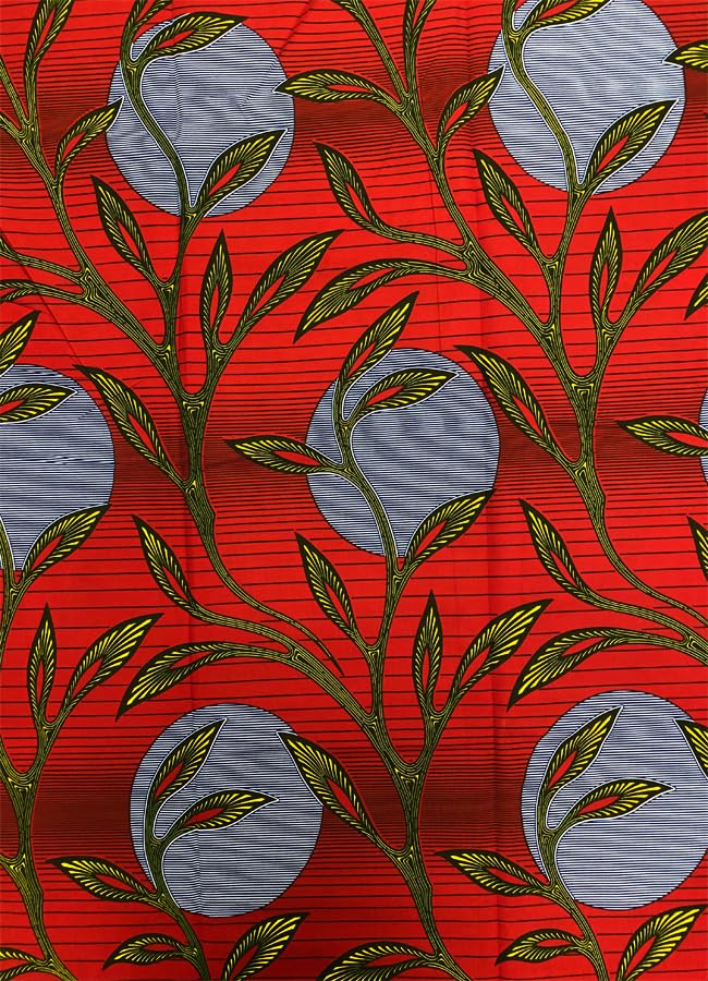 African Ankara Wrapper Wax Prints Fabrics-Moonlight Design- Red, Blue, White, Black -Sell by 6 Yards- 100% Cotton-for Men and Women