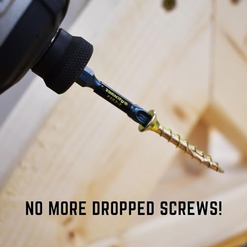 Velocity Interior 1 1/2 Inch Wood Screws DIY Pack (Size #6, 200 Pcs) – Zinc and Yellow Coating, Stick-Tight Technology, Screw for Wood Working with PSD ACR Driver Bit