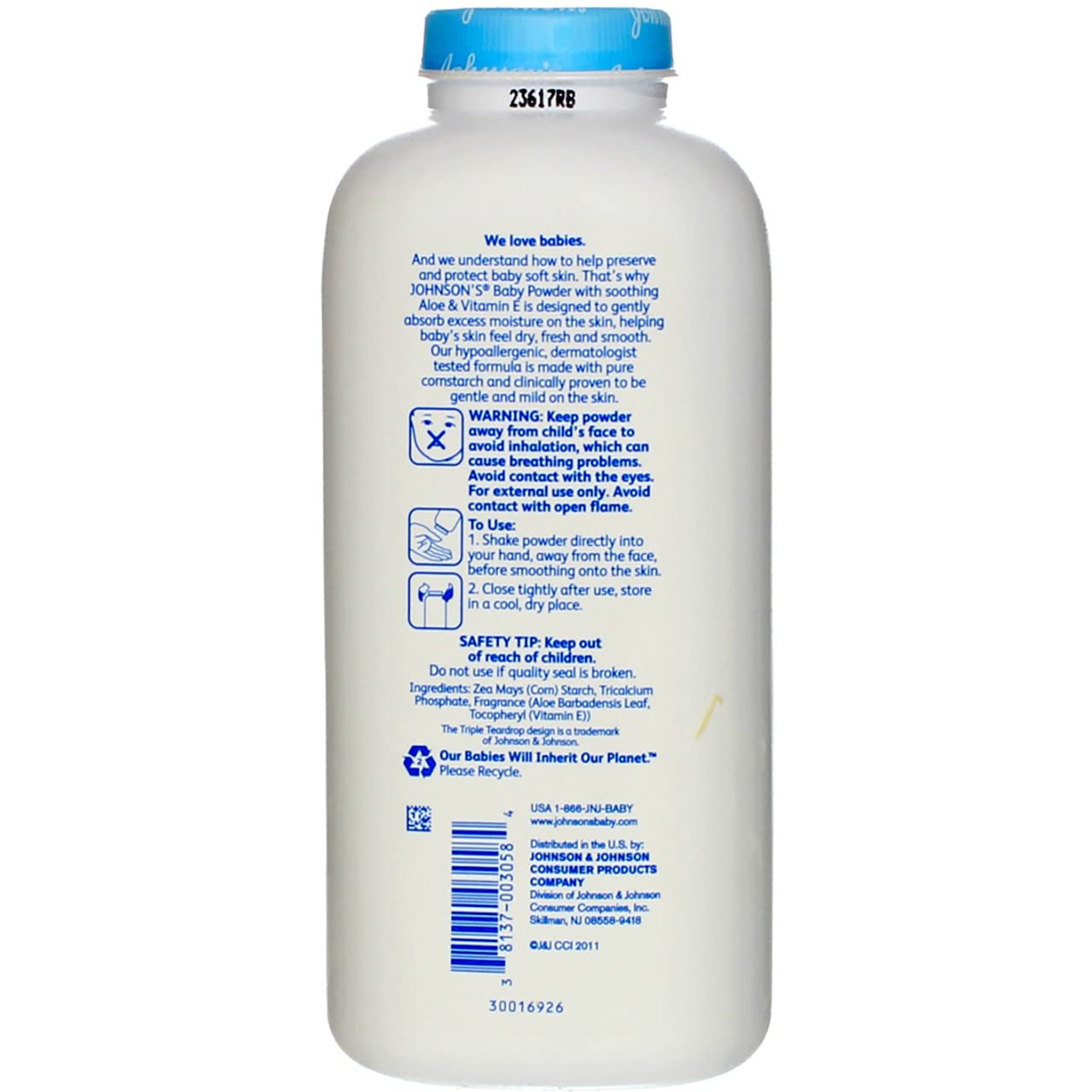 Johnsons Baby Powder Aloe Vitamin E,15 Oz (4 Pack)