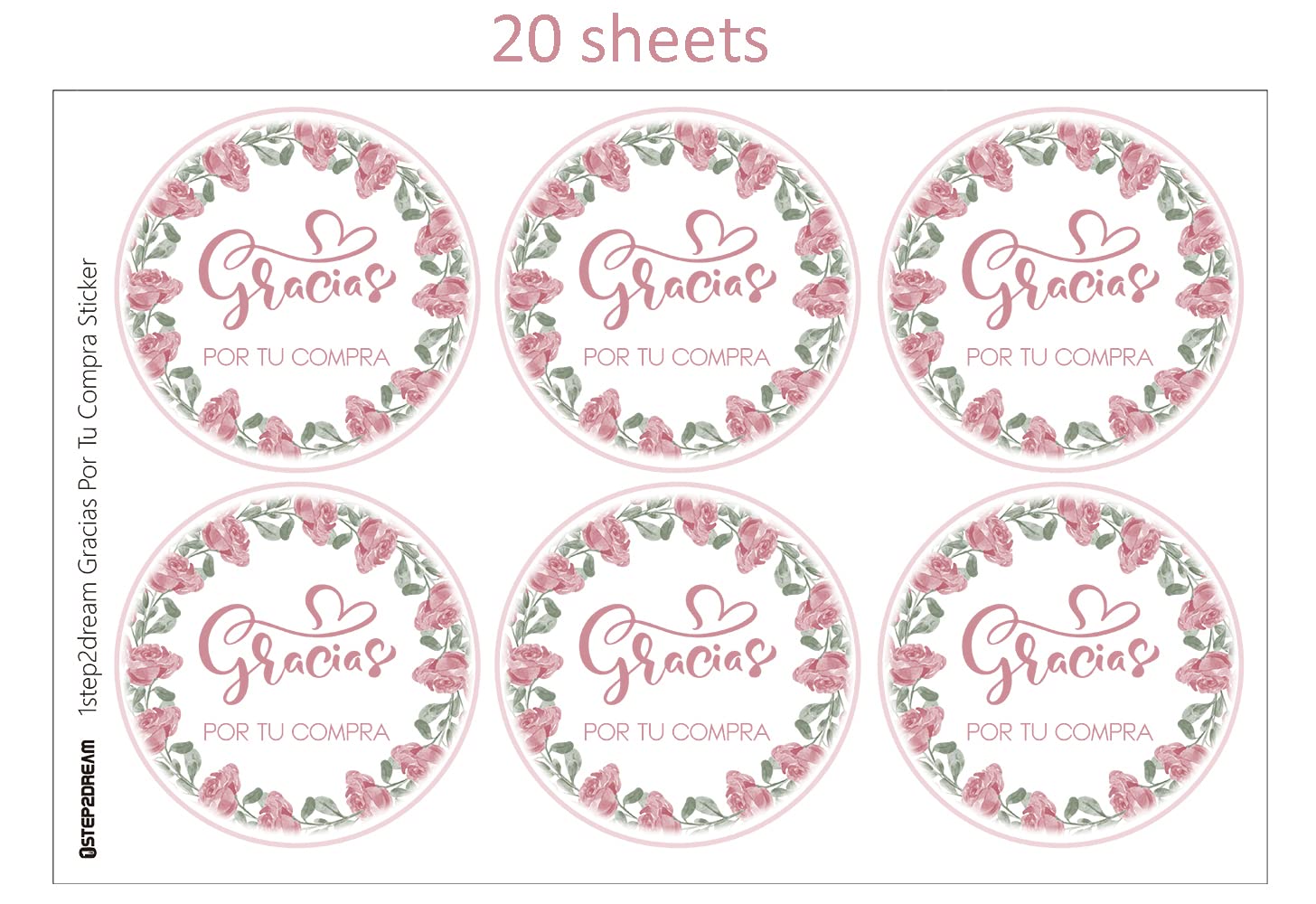 480pcs Gracias Por Tu Compra Stickers | Español Thank You for Your Purchase Sticker Labels | 2" Inch Round