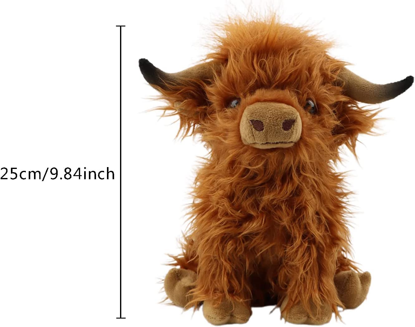 ROSIHA Highland Cow Plush,Cuddly Realistic Cow Stuffed Animal Farm Toy Pillow