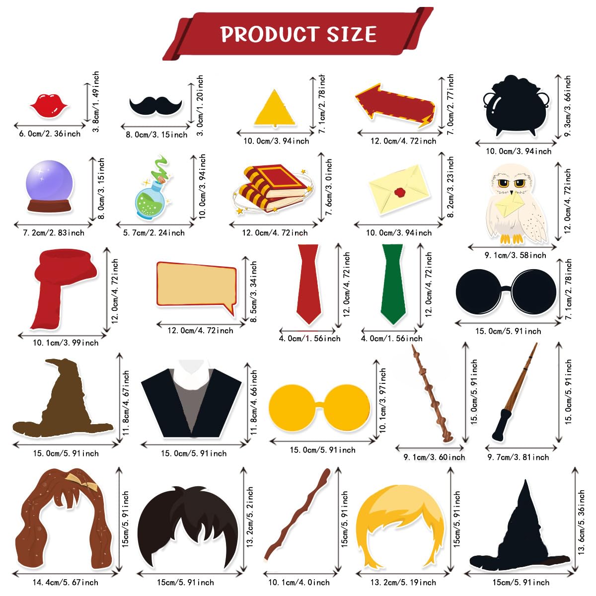 GeRRiT 25 Pcs Magical Wizard Decorations Photo Booth Props,Wizard Potter Theme Party Photo Props,Wizard Castle Birthday Supplies