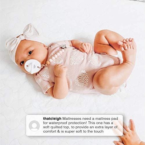 Beautyrest Kids Fitted Crib Mattress Pad | Waterproof | 52β x 28β | Machine Washable, White