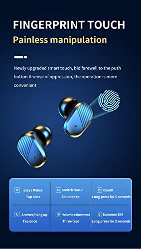 Bluetooth Headphones V5.3 Wireless Earbuds 48HRS Standby Battery Life with Wireless Charging Case & LED Power Display Deep Bass IPX7 Waterproof Earphones Microphone Stereo Headset for iPhone & Android