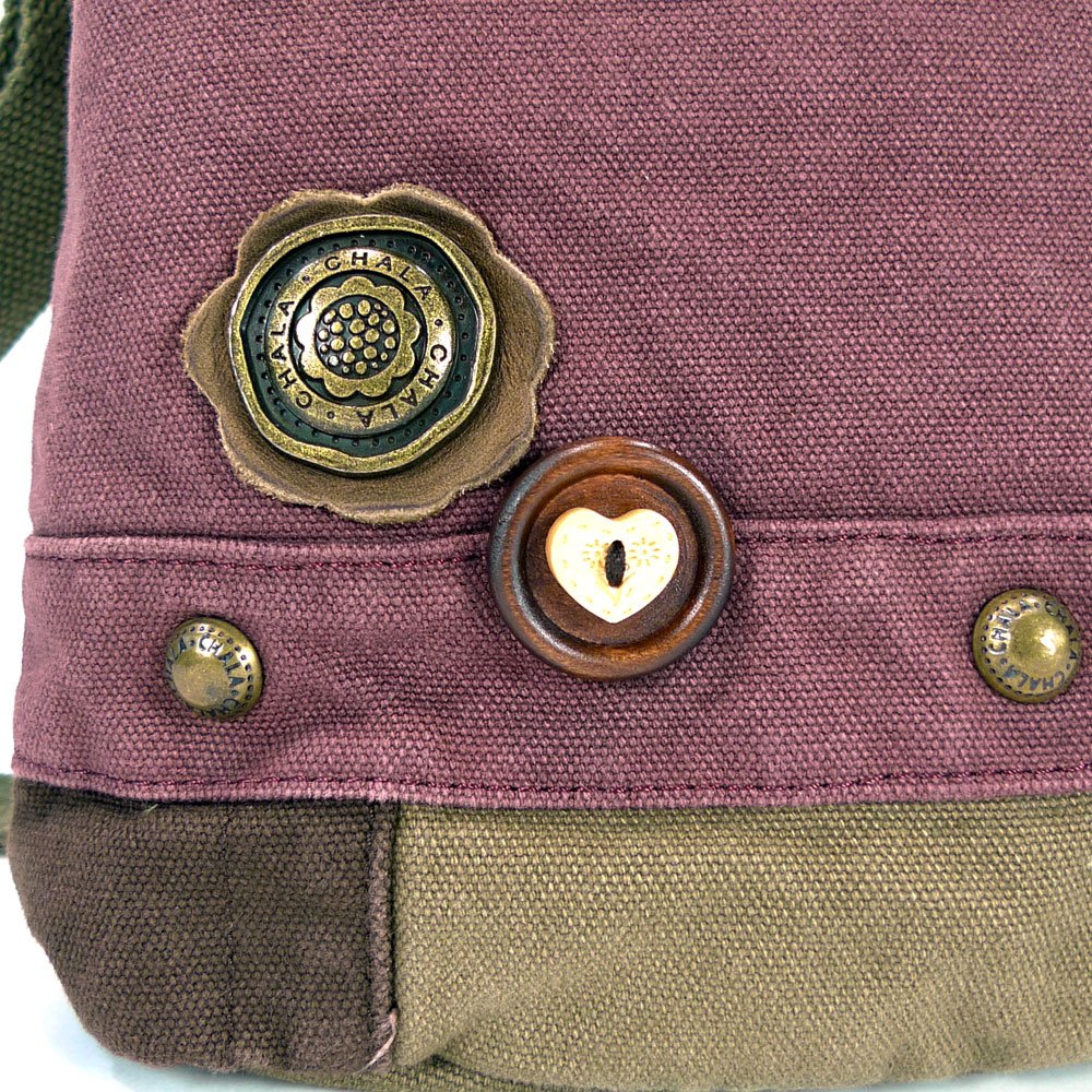 CHALA Patch Cross-Body Women Handbag, Canvas Messenger Bag - Mauve (Giraffe)