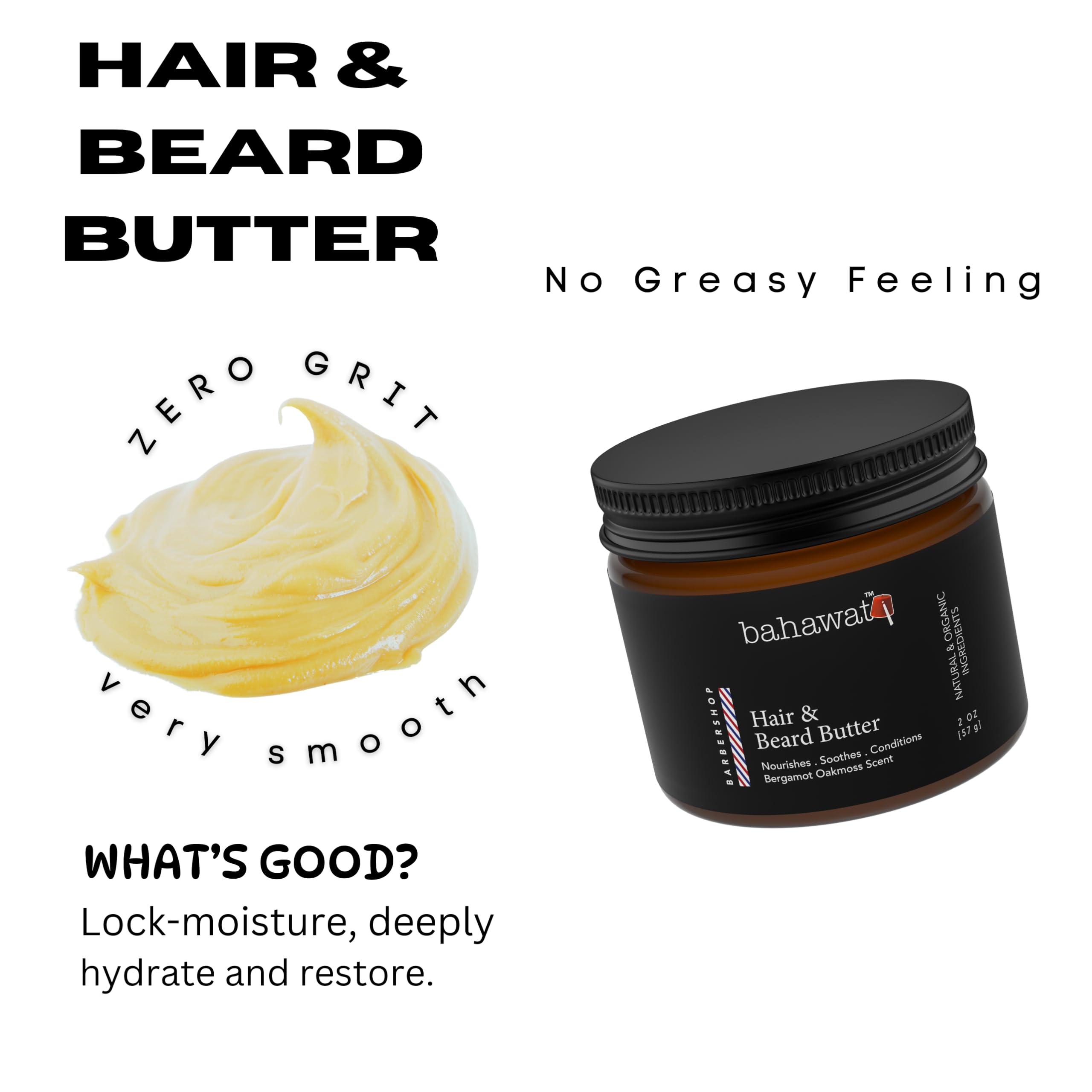 BAHAWAT Beard Butter for Men Leave-in Conditioner - herbal chamomile - Strengthen & Soften While Relieving Itch β Made in USA with 11 Organic, Natural Ingredients | The Best Beard Butter - 2 oz.
