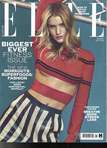 ELLE MAGAZINE, BIGGEST EVER FITNESS ISSUE JANUARY, 2017 UK EDITION