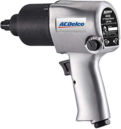 ACDelco ANI405A-NK1 Pneumatic Heavy Duty Twin Hammer ½” 5-Speed Impact Wrench & 3/8” Ratchet Wrench Combo Tool Kit