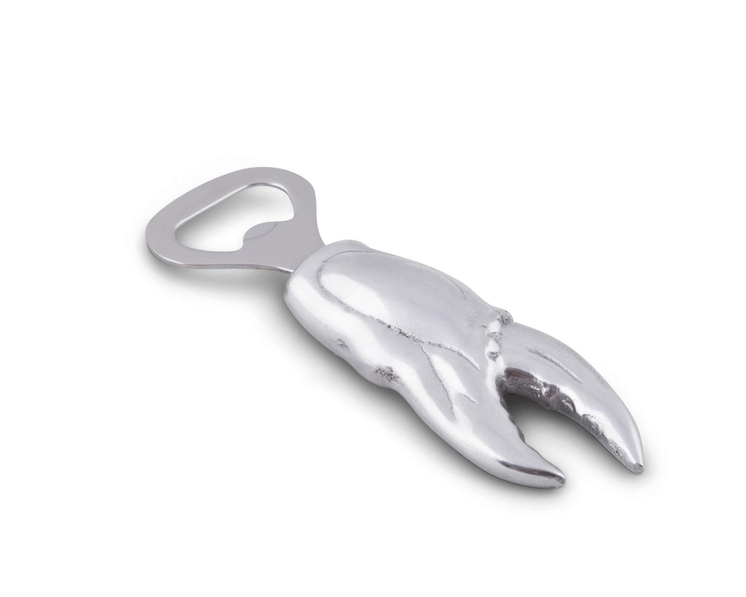 Arthur Court Aluminum New England Crab Claw Bottle Opener Forged Stainless Steel Head Coastal Collection 5.5 inch Long