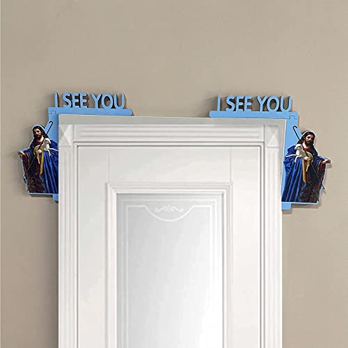Creative Door Corner Decor - I Saw That Jesus Door Sitter Wood Funny Door Sign Bless This Home Wall Decor Halloween Jesus Sign Christian Church Door Hangerfor Mirror Cabinet Drawer Furniture(na68)
