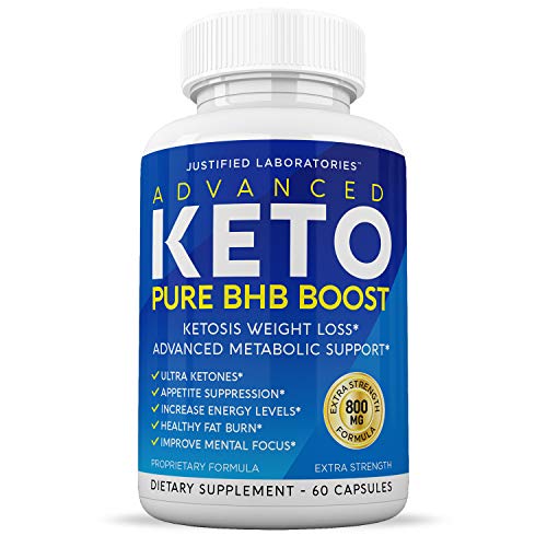 Advanced Keto Pure BHB Boost Pills Enhanced Ketogenic Supplement Real Exogenous Ketones Ketosis for Men Women 60 Capsules 1 Bottle