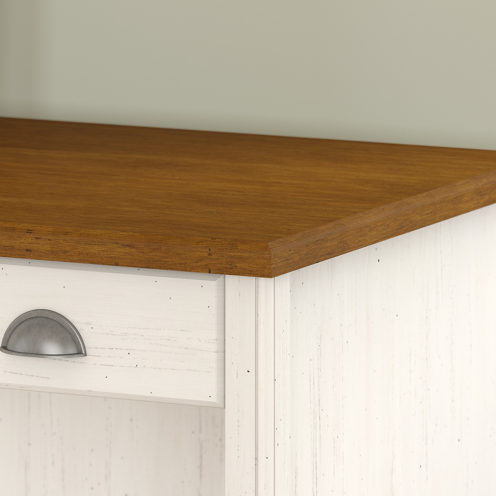 Bush Furniture Fairview Computer Desk with Hutch and 2 Drawer Lateral File Cabinet, Antique White