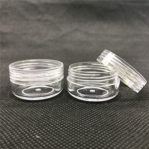 JOYWEE 10gram/10ml Round Clear Empty Container Jars with Clear Screw Lids Bulk for Lip Balms, Makeup Samples - BPA Free (40 Pack, Clear)