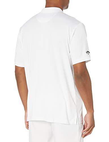 Callaway Men's Solid Opti-Dri Short Sleeve Golf Polo Shirt With Stretch Fabric, Sun Protection, Extended Sizing (Sizes Small-4Xl), White, 4X-Large