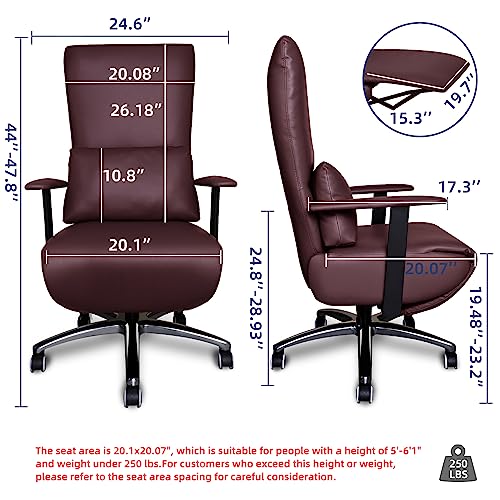 FIBO Gravity-Sensing Executive Home Ergonomic Office Chair Reclining Office Chair with Foot Rest & Headrest, High-Back PU Leather Computer Desk Chairs with Back & Lumbar Support Task Chair, Red