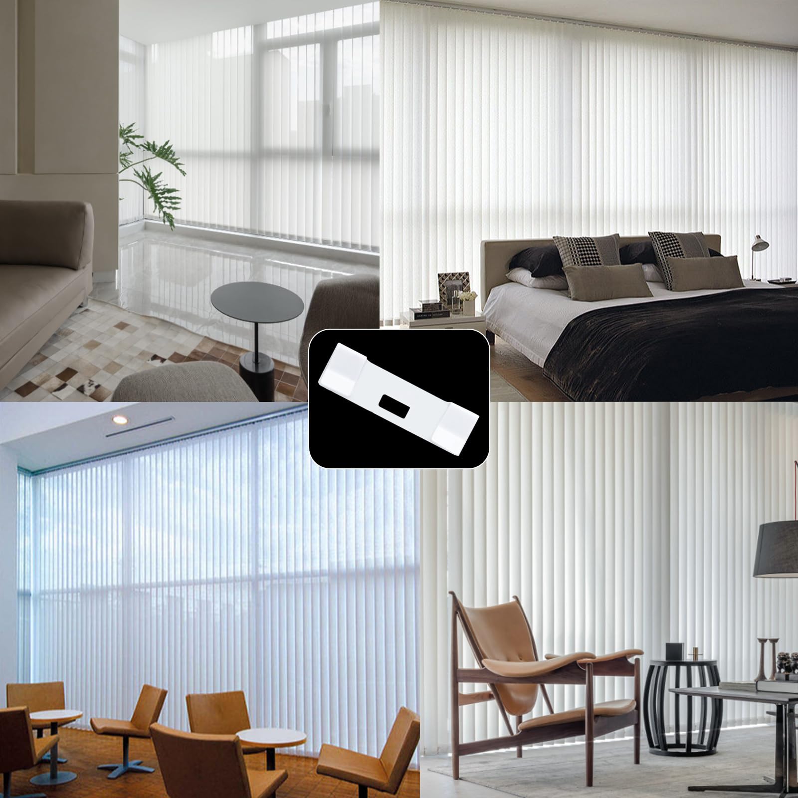 Acrux7 60 Pack Vertical Blind Repair Tabs, Metal Vertical Blind Repair Vane Savers, Blind Repair Tabs, Vertical Blind Repair Clips for Vertical Blinds Replacement Slats, White