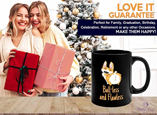 Bubble Hugs Veterinarian Coffee Mug 11oz Black - Ball Less and Flawless - Med Tech Animal Lover Pet Veterinary Groom Dog Cat Doctor