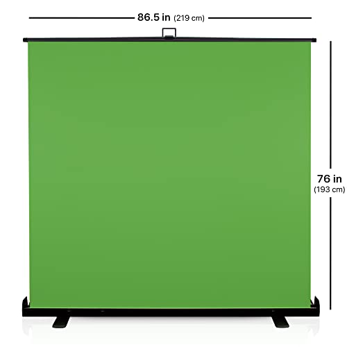 87 inches Extra Wide Large Collapsible Chromakey Panel Green Screen for Photo Backdrop and Streaming - Portable Pull Up, Solid Aluminum Base Wrinkle-Resistant Fabric, Auto-Locking Air Cushion Frame