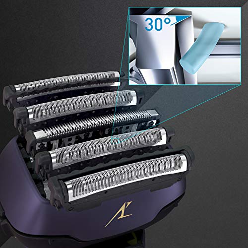 Panasonic ES-LV67-A803 Wet and Dry Shaver, 5 Shaving Heads with Linear Motor, Including Hair Trimmer, Navy Blue