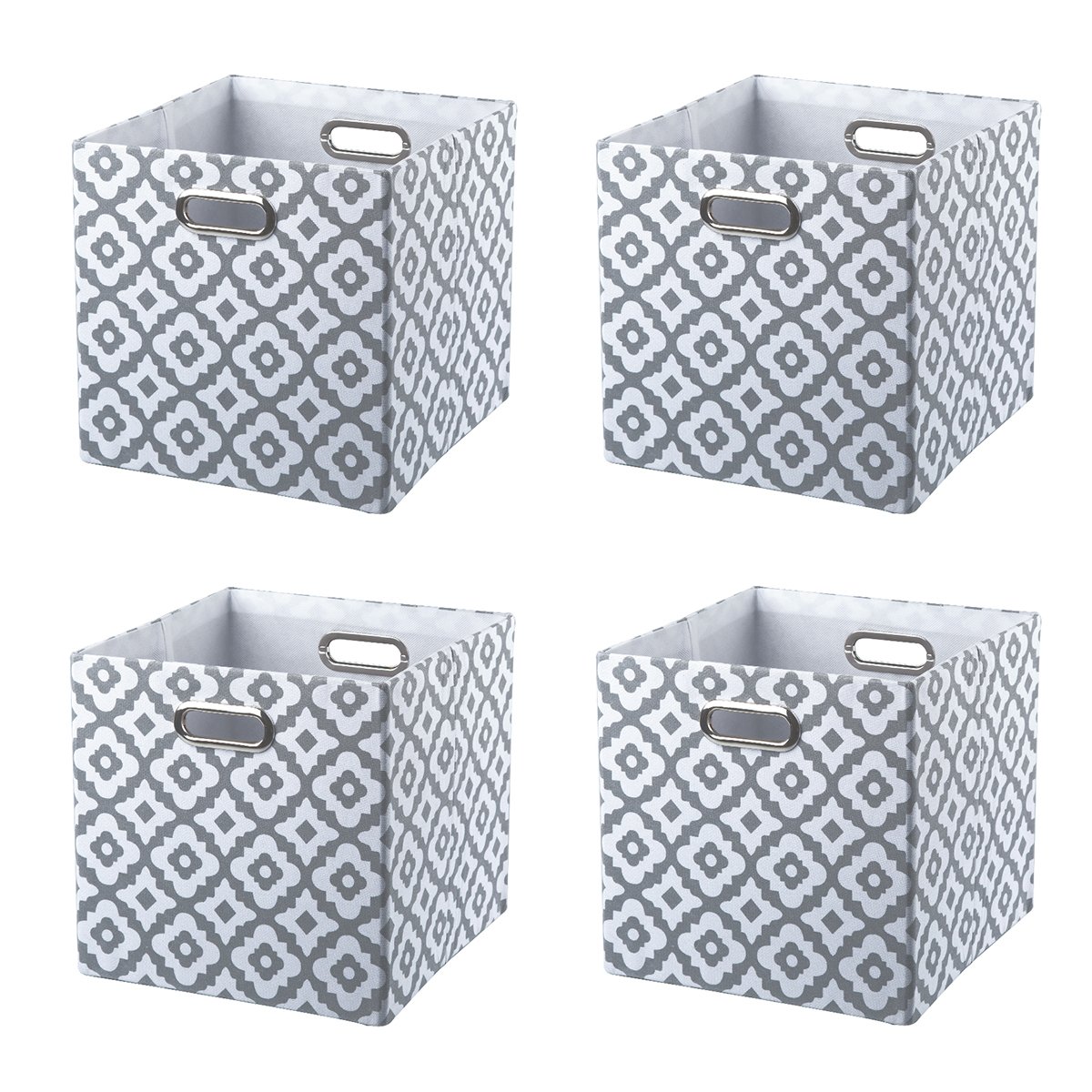 BAIST Pretty Storage Bins,Heavy Duty Square Colorful Fabric Storage Cube Bins Baskets for Playroom Bedroom Shelf,4-Pack