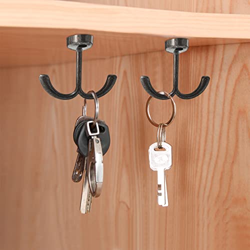 RFORPLY Zinc Alloy Double Prong Ceiling Hook Towel/Robe Clothes Hook Pack of 6