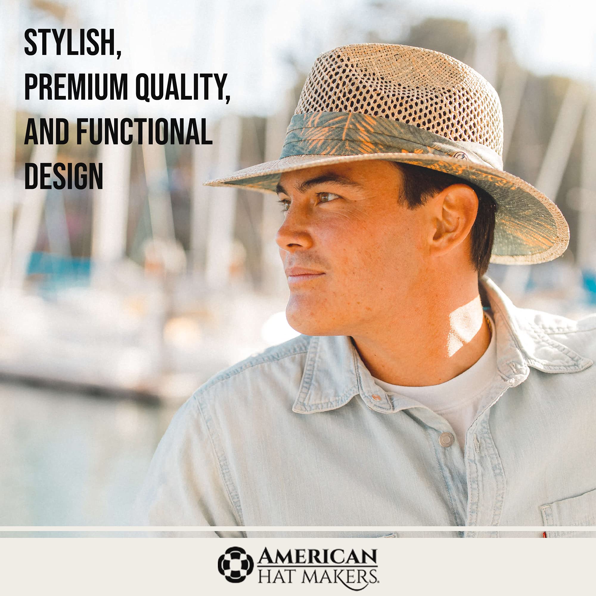 American Hat Makers Seagrass Straw Hat β Mesh Hats for Men and Women