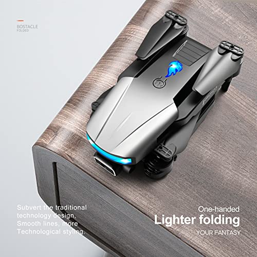 Bzdzmqm Drone with Dual 4K Camera, 2023 Foldable HD Drone for Kids & Adults, RC Quadcopter Helicopter, 3-Sided Infrared Avoidance, WiFi FPV, Altitude Hold, Headless Mode, LED Night Wide
