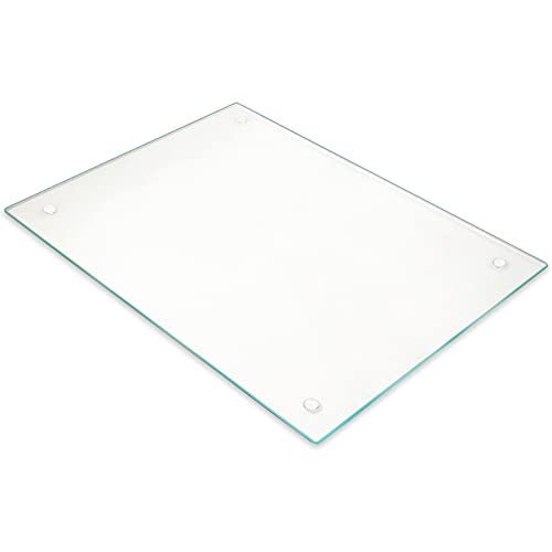 Tempered Glass Cutting Board - Glass Cutting Boards for Kitchen,clear cutting board for countertop (Frosted, 15.7" x 11.8")