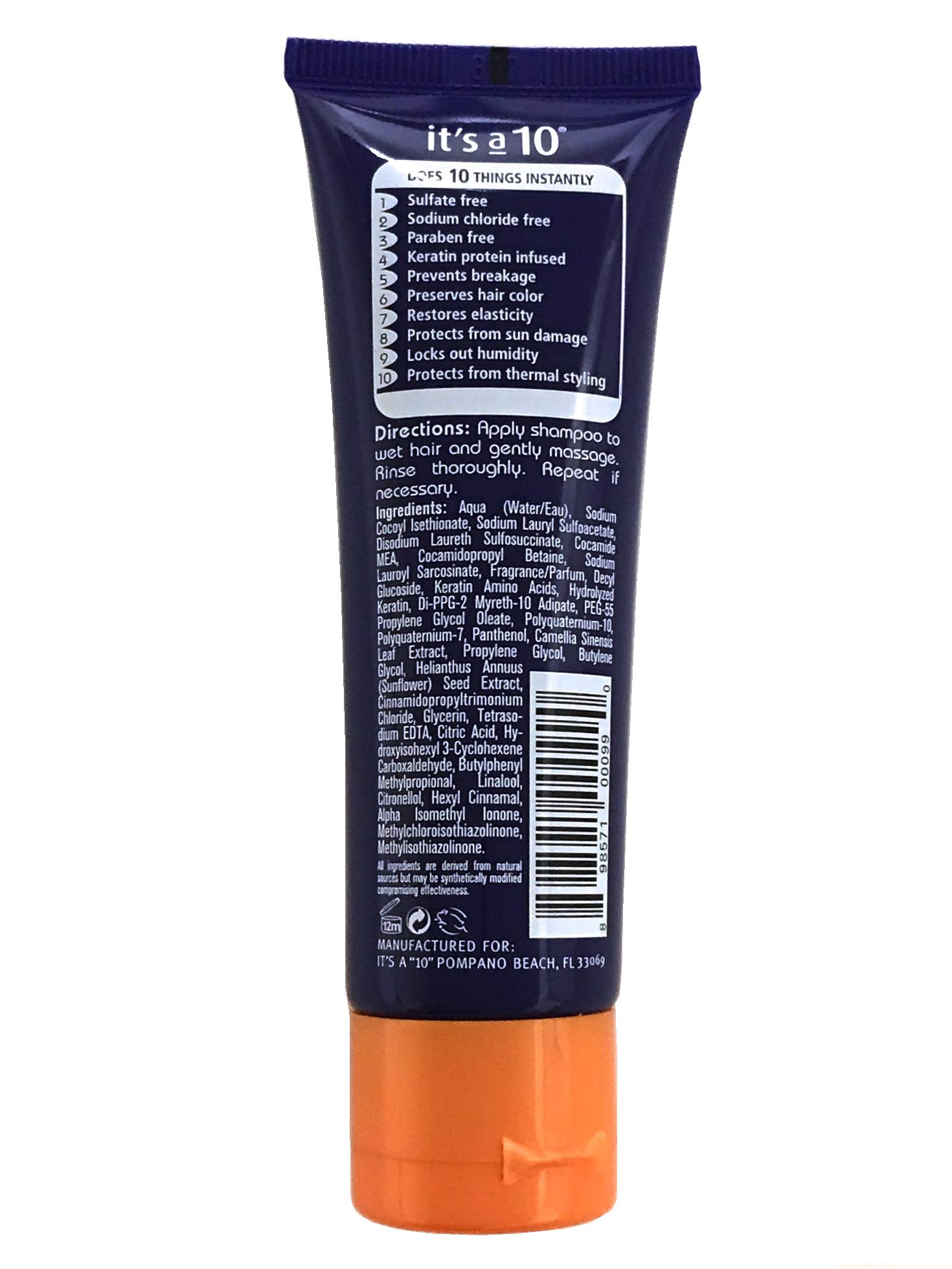 Its A 10 Miracle Shampoo Plus Keratin Unisex 2 oz