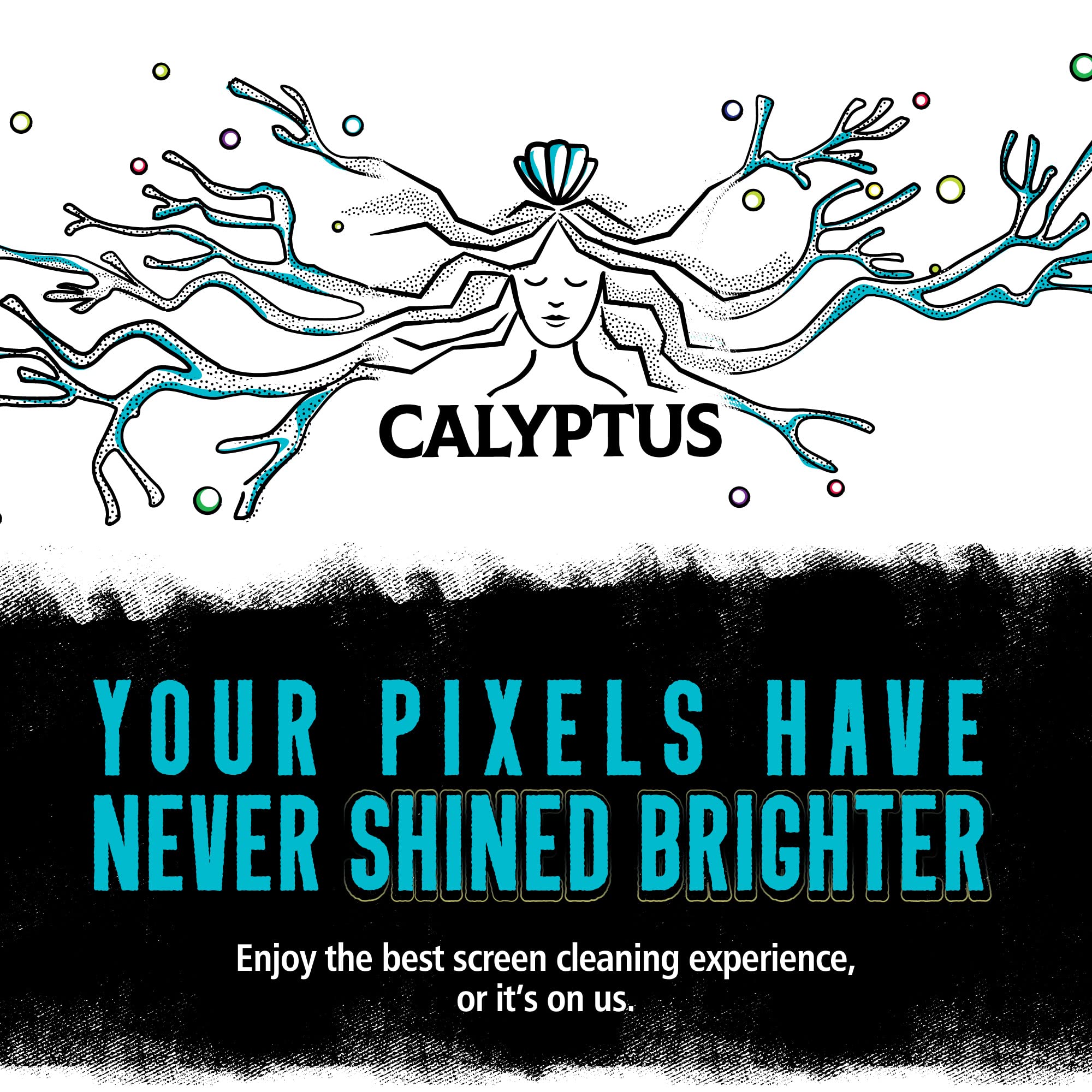 Calyptus Screen Cleaner Spray Kit | (2X) 16oz Sprayer Bottle + (4X) XL Microfiber Cleaning Cloth | Alcohol Free | Phone, Laptop, TV Screen, iPad, iPhone, MacBook Pro, Computer Monitor, Car Screen