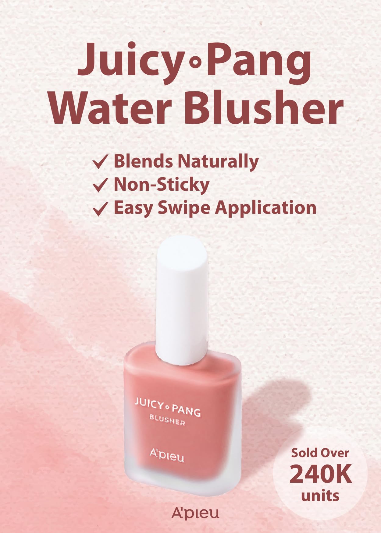A'PIEU JUICY-PANG WATER BLUSHER (PK03 - Guava Pearl) Korean liquid blush for cheeks k beauty makeup