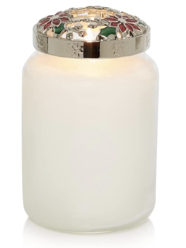 Yankee Candle Poinsettia Holiday Floral Illuma-Lid Candle Topper - for YC Large and Medium Original Jar Candles