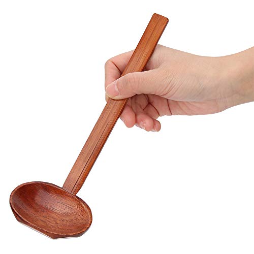 Actaday Cooking Utensils Long Handle Wood Spoon Tableware Set Noodles Soup Spoon with Slotted Spoon Kitchen Kitchenware Tool