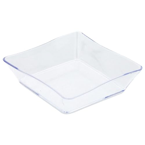ACHED Clear Plastic Mini Wavy Square Plates - 5 Sets (12-ct. packs) - Elegant Disposable Tableware for Appetizers, Desserts - Ideal for Parties, Weddings, and Events