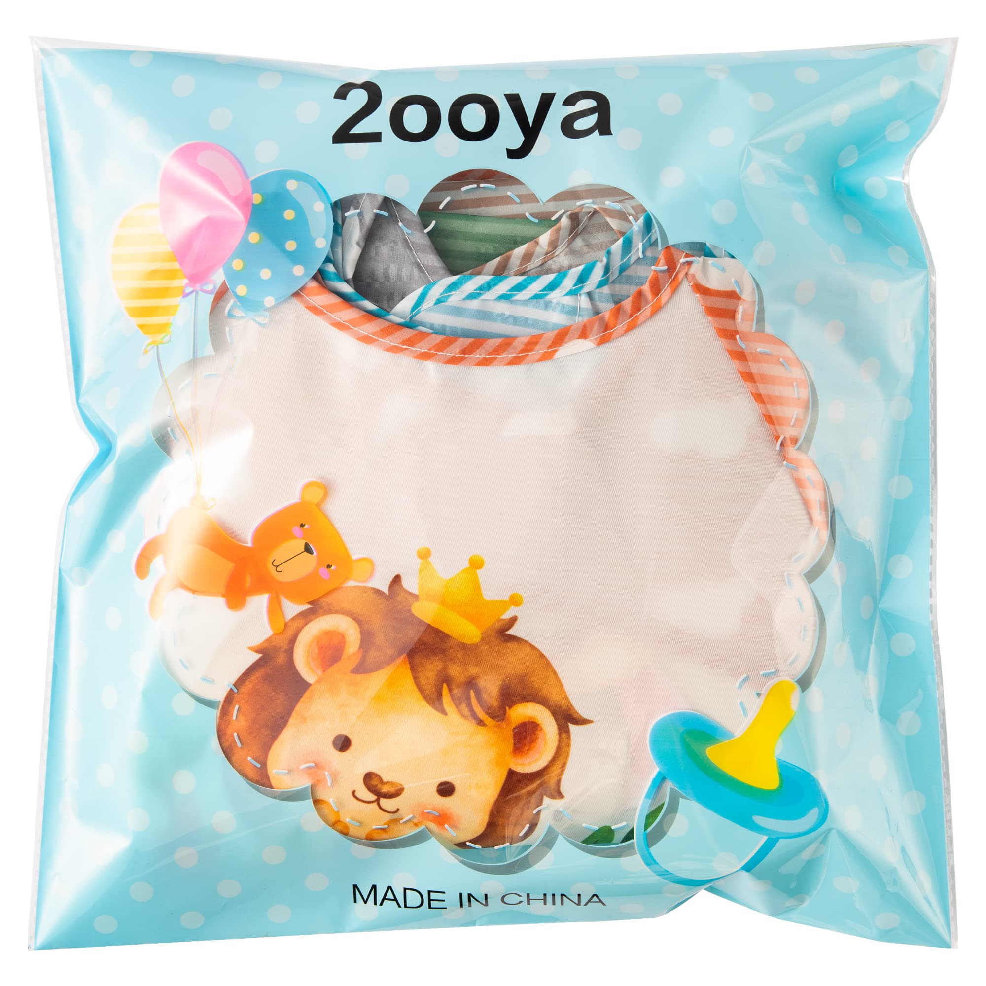 5Pcs Long Sleeved Bib for Babies Toddlers Jungle Animals Pattern Waterproof Sleeved Bib with Great Capacity Pocket Cartoon Elephant Lion Giraffe Cow Zebra Infants Feeding Bibs Gift for Age 6-36 Months