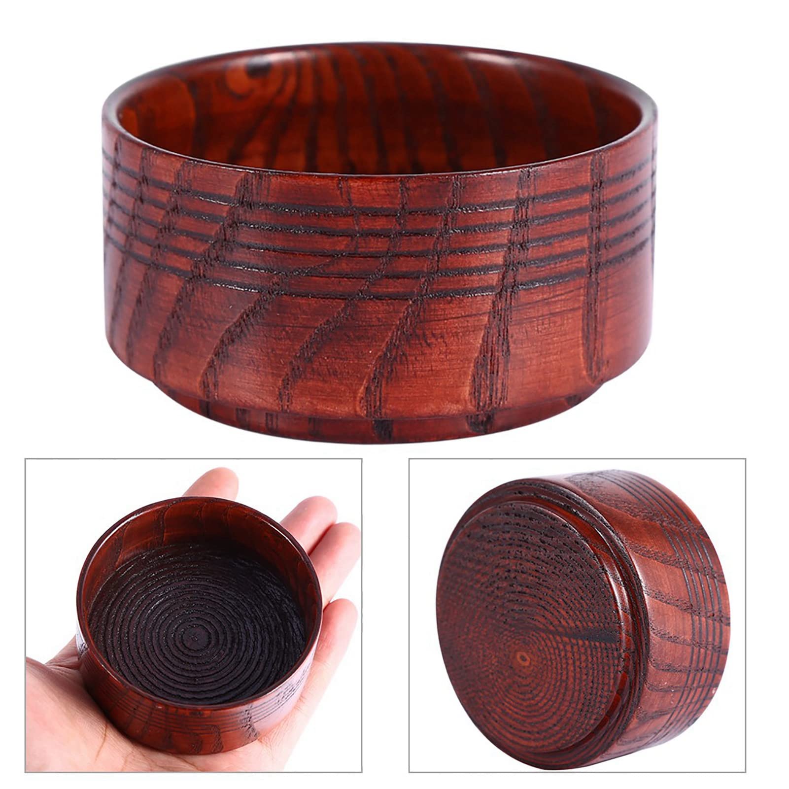 FILFEEL Shaving Bowl, Wooden Shaving Soap Bowl Cup Mug Tool For Man Shaver Cleansing Foam Round