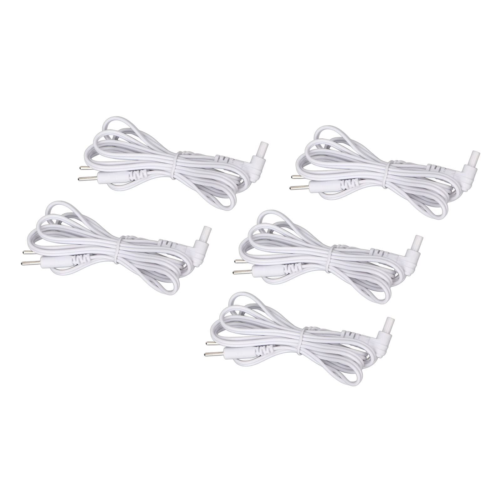 5pcs TENS Wires Replacement Electrode Wires 2.35mm 2 Pin Connector Electrodes Wire for TENS Massager White