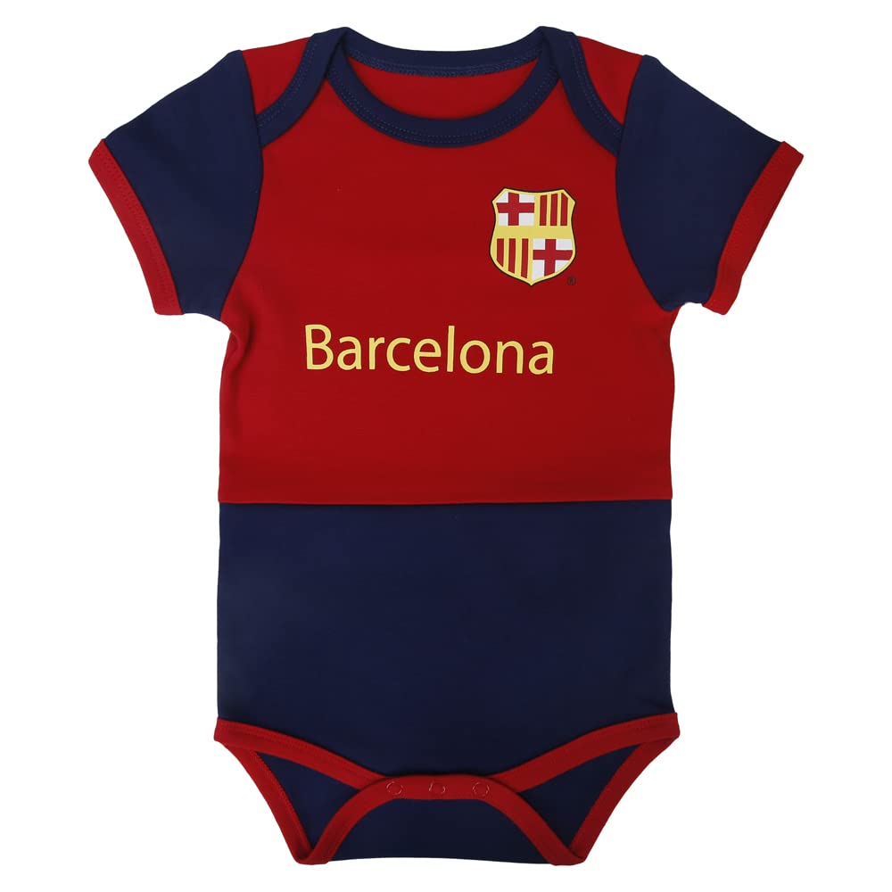 IDONEKER Newborn Baby Boys Girls Unique Barcelona Soccer Bodysuits Short Sleeve Infant Onesie